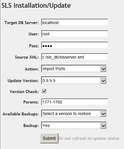 Adding ports to Enterprise Server (SLS)